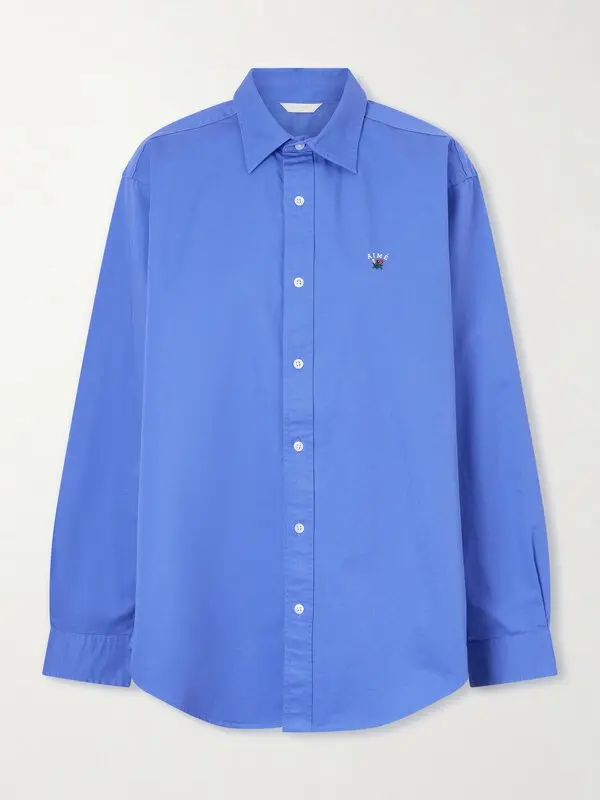 Aimé Leon Dore Logo-embroidered Cotton Poplin Shirt