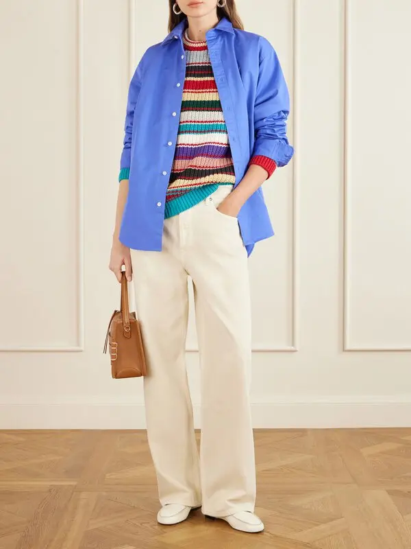 Aimé Leon Dore Striped Crewneck Cotton-knitted Sweater
