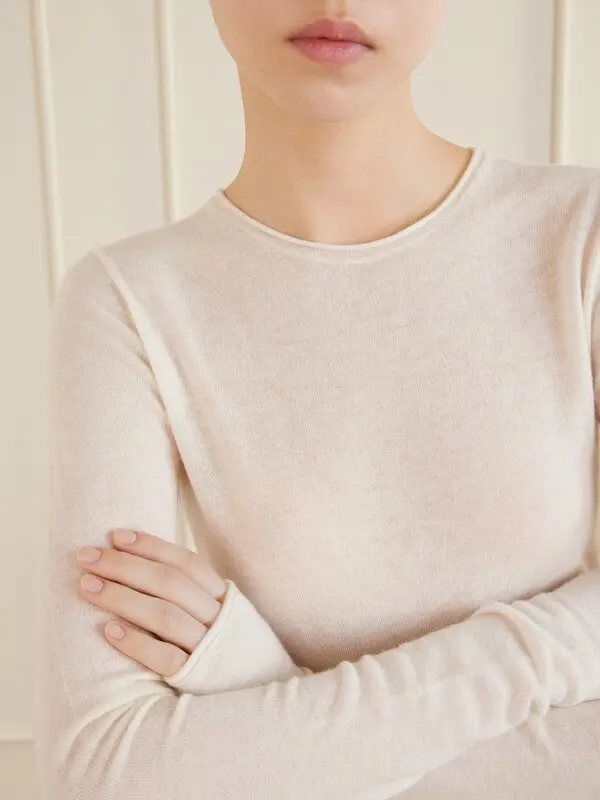 SKIMS Long Sleeve Cashmere Top - Neutrals