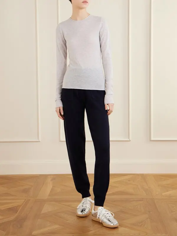 SKIMS Long Sleeve Boatneck Cashmere Top - Gray