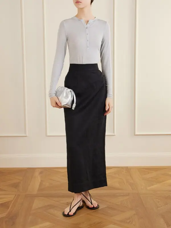 SKIMS Long Sleeve Stretch-modal And Cashmere-blend Henley Top