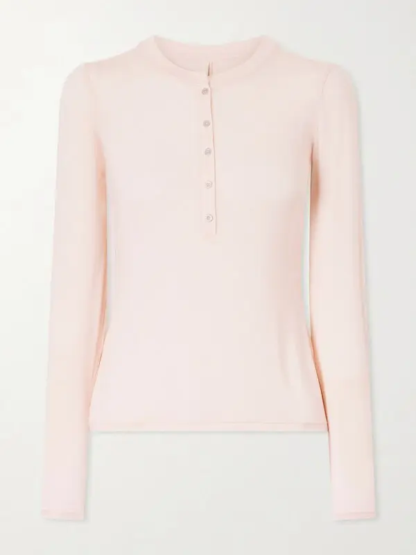 SKIMS Sheer Modal-blend Henley Top