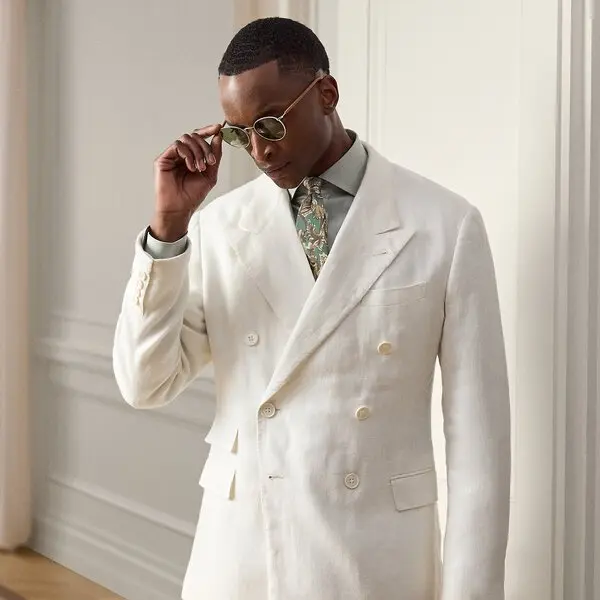 Ralph Lauren Glenn Hand-tailored Linen Jacket - Off White