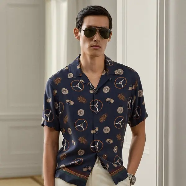 Ralph Lauren Printed Silk Camp Shirt