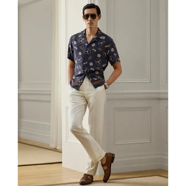 Ralph Lauren Printed Silk Camp Shirt