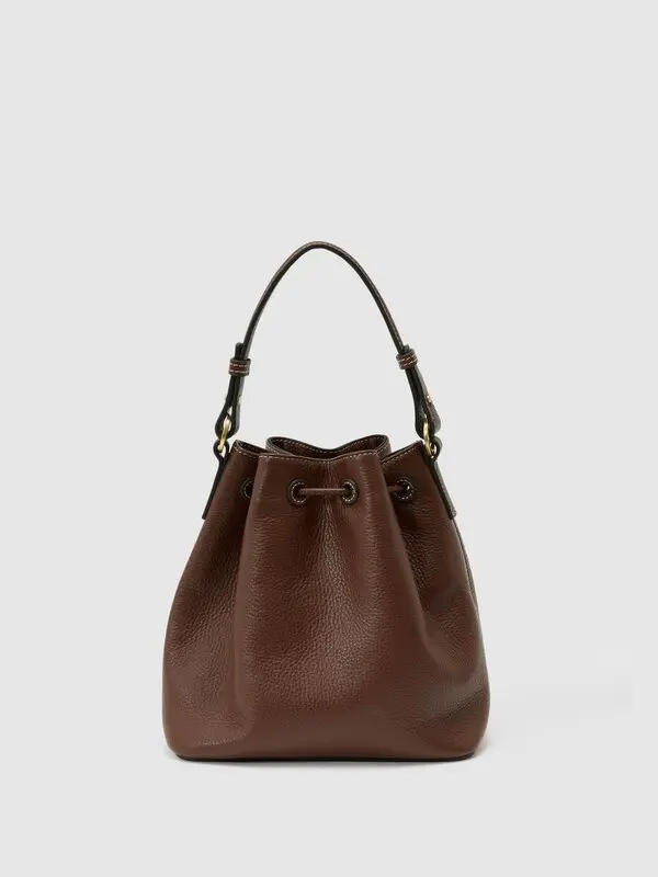 REISS Esther Grained-leather Bucket Bag - Tan
