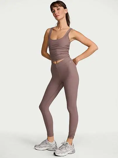 Victoria's Secret Vsx Elevate™ Rib Ruched V-waist Legging - Grey