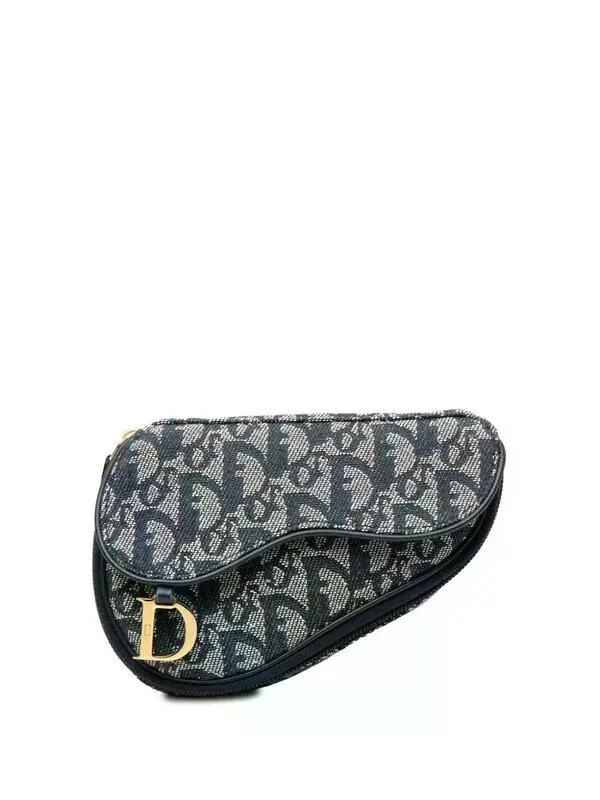 Dior 2000 Diorissimo Canvas Saddle Pouch - Blue
