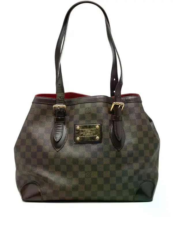 LOUIS VUITTON 2008 Damier Ebene Hampstead Mm Tote Bag - Brown