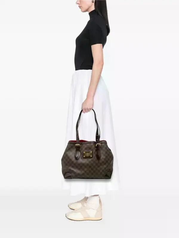 LOUIS VUITTON 2008 Damier Ebene Hampstead Mm Tote Bag - Brown