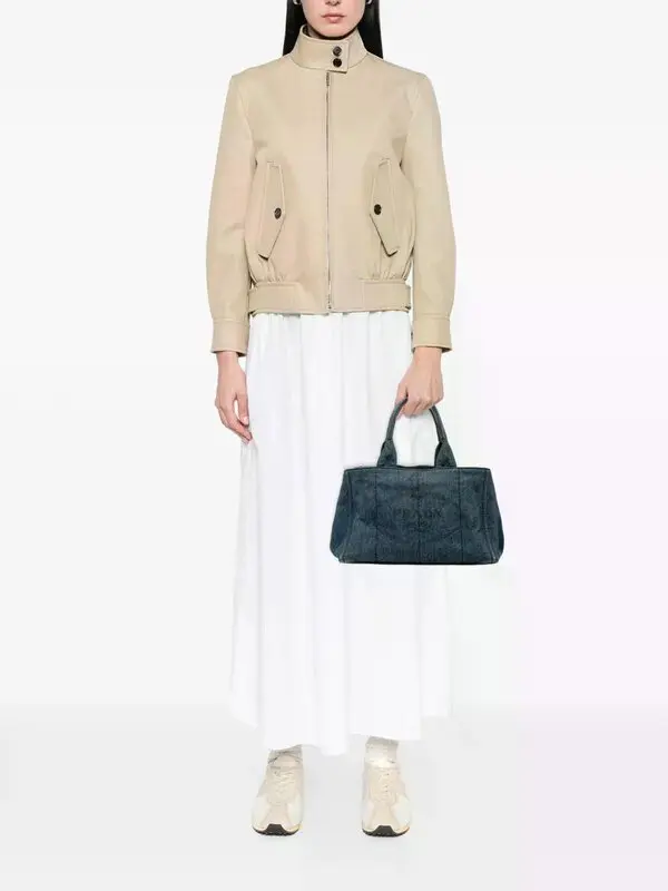 Prada Denim Canapa Logo Satchel 2013-2016 - Blue
