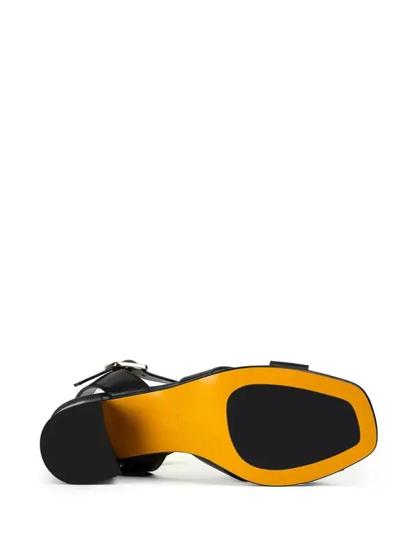 DOUCAL'S Cross-strap Leather Sandals - Black