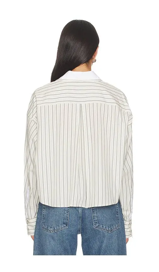 Rag & Bone Marin Stripe Layered Shirt - Cream
