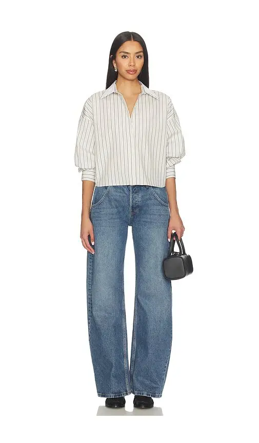 Rag & Bone Marin Stripe Layered Shirt - Cream