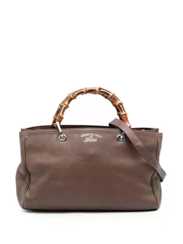 Gucci Bamboo Shopper Satchel In Calfskin