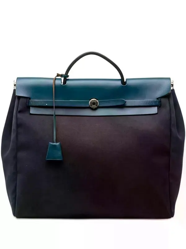 Hermès 2002-2007 Toile Herbag Mm Satchel - Blue