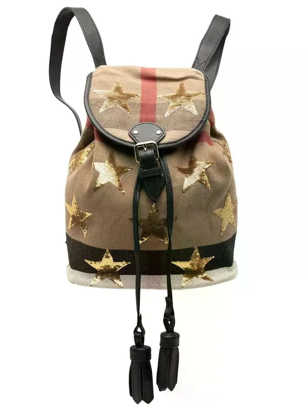 Burberry 2000-2017 Mega Check Canvas Star Sequin Backpack