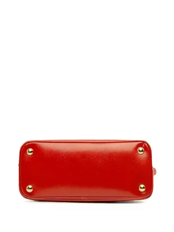 Prada Small Saffiano Vernice Promenade Satchel - Orange