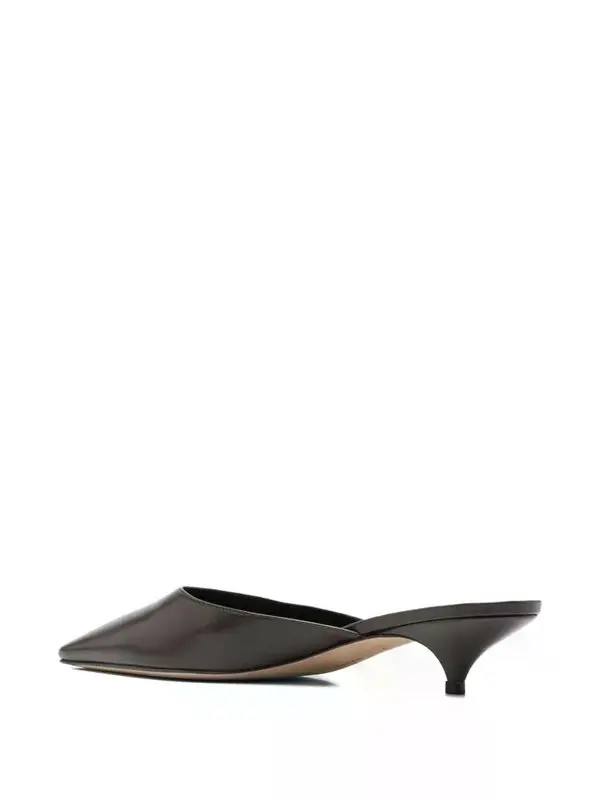 THE ROW Pointed Leather Mules - Brown