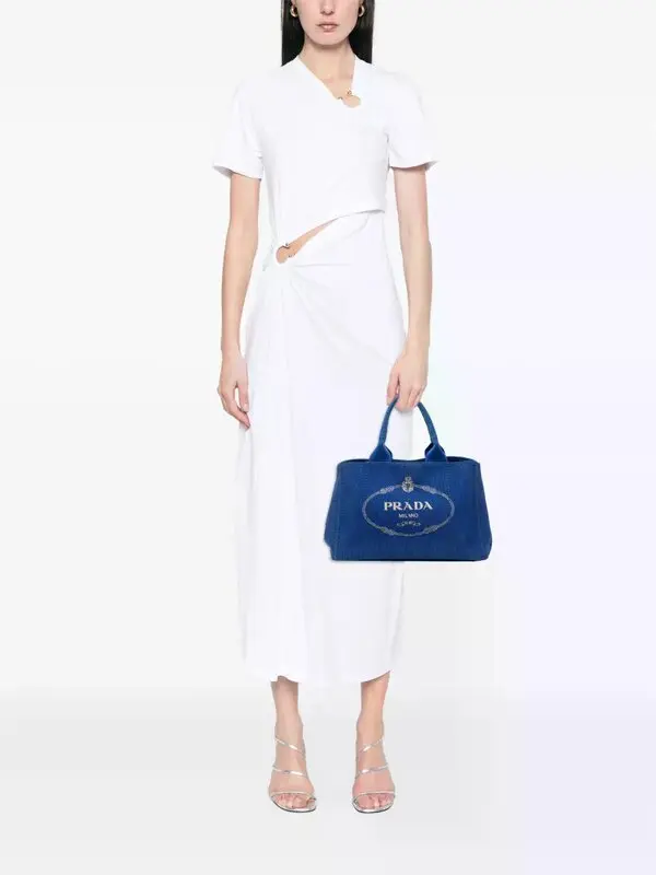 Prada 2013-2025 Canapa Logo Satchel - Blue