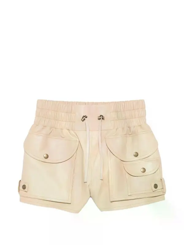 Balmain Lambskin Utility Shorts - Neutrals