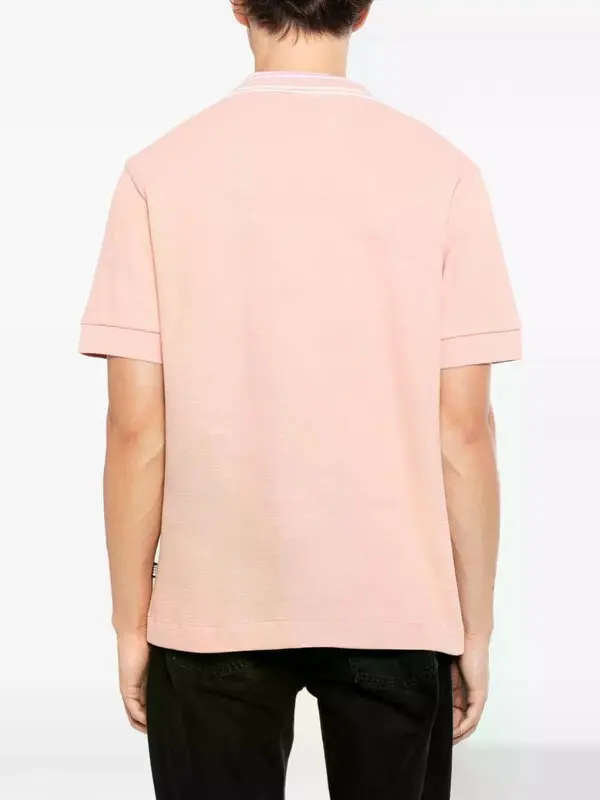 BOSS Striped Collar Polo Shirt