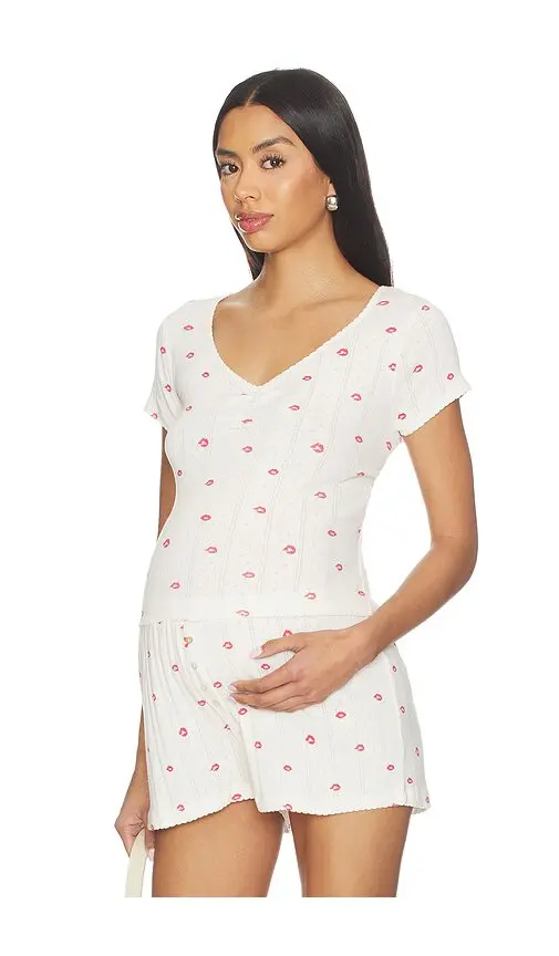 Hatch The Pointelle Sweetheart Tee - Ivory