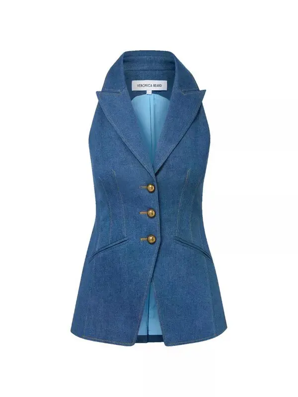 Veronica Beard Peak-lapel Button Gilet