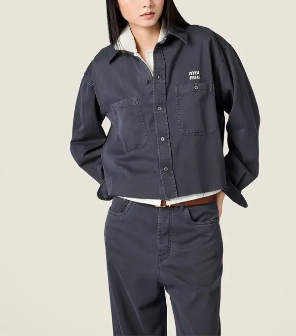 Miu Miu Denim Logo Shirt