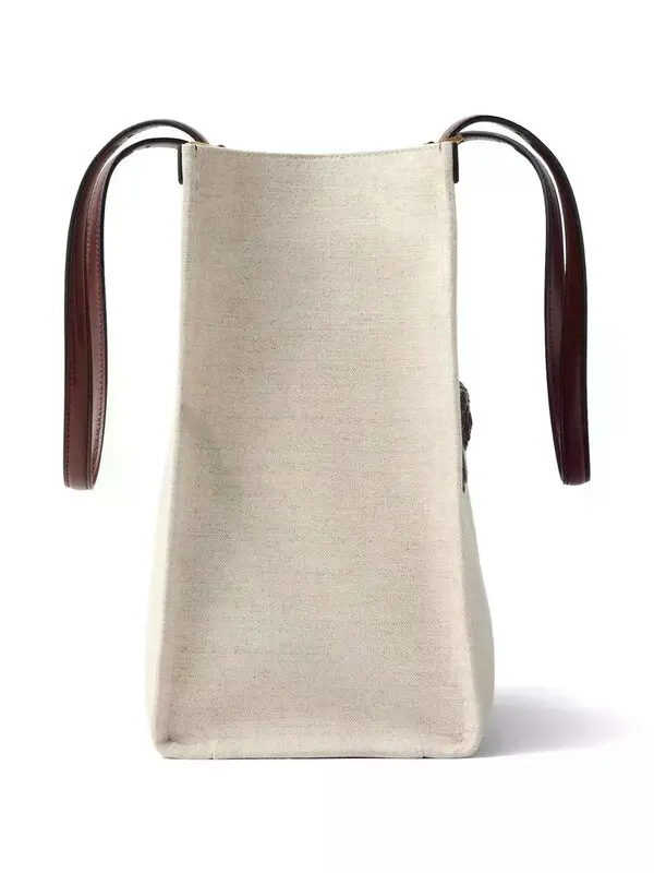 Versace Rivière Large Canvas Tote - Neutrals