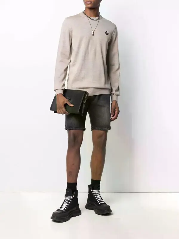 Philipp Plein Merino Knit Jumper - Neutrals