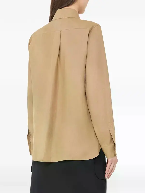 Max Mara Collared Linen Shirt - Neutrals