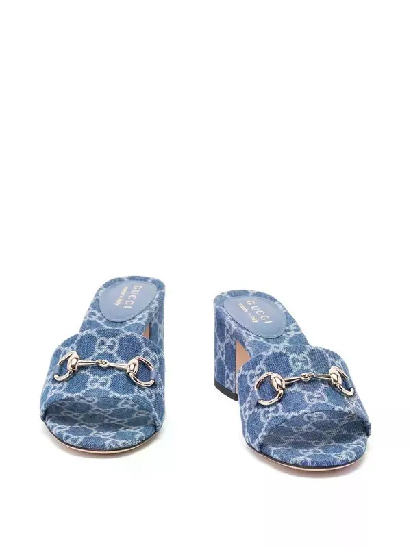 Gucci Horsebit Gg Patterned Sandals