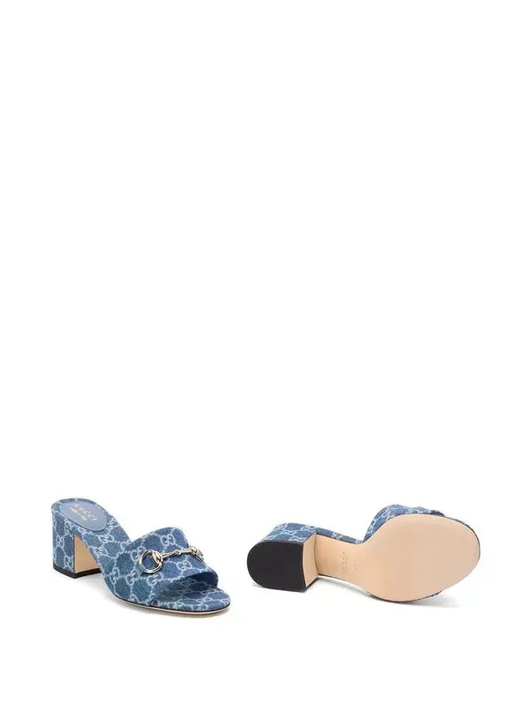 Gucci Horsebit Gg Patterned Sandals