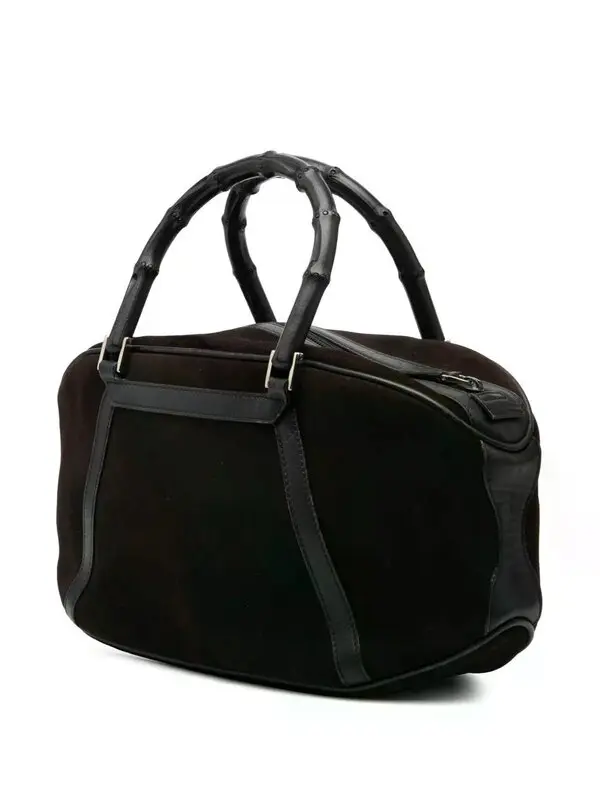 Gucci Suede Bamboo Handbag