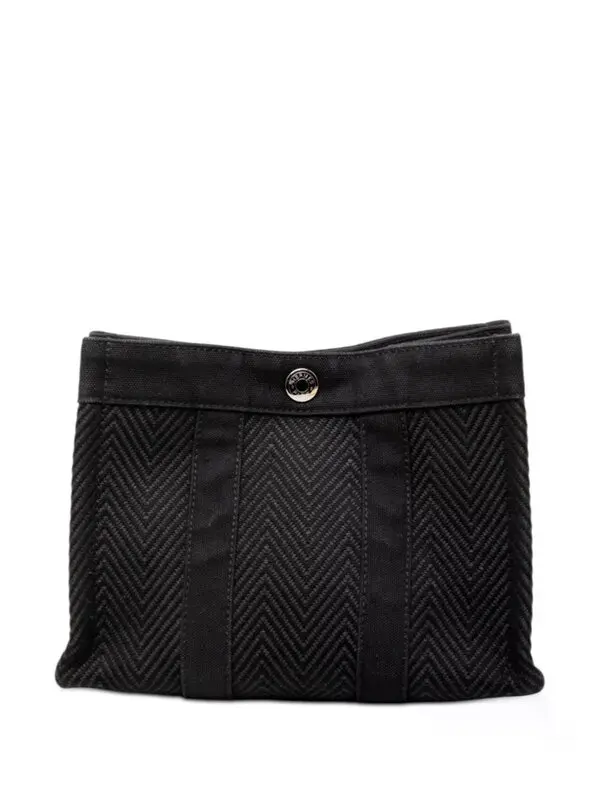 Hermès 2000-2020 Chevron Canvas Fourre Tout Pouch