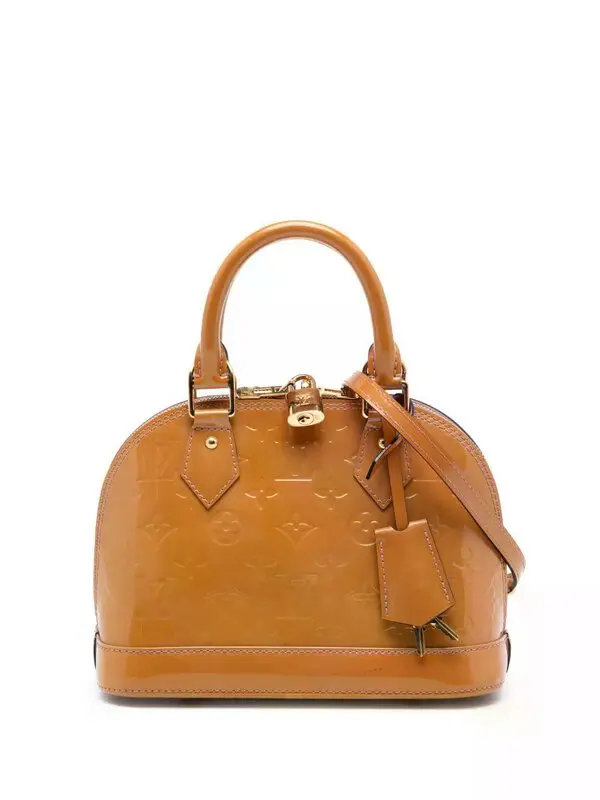 LOUIS VUITTON Monogram Vernis Alma Bb Satchel - Brown