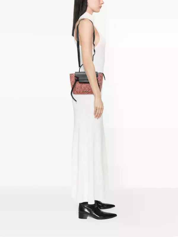 Celine Micro Tweed Belt Satchel - Black