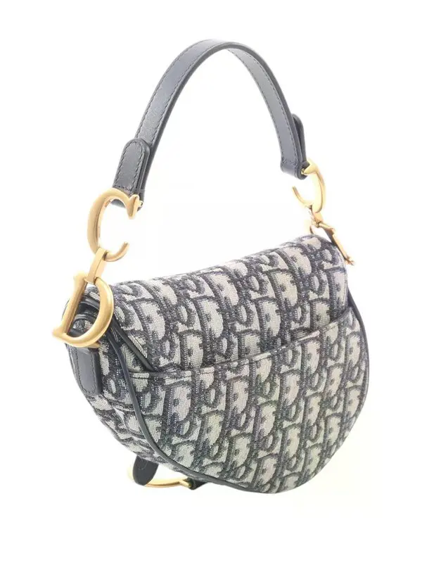 Dior 2010-2026 Oblique Canvas Saddle Bag - Blue