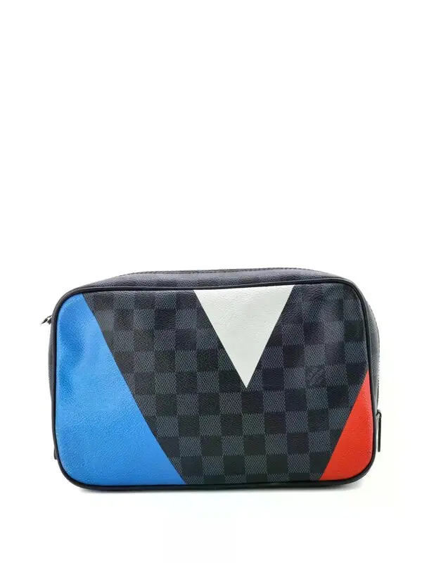LOUIS VUITTON Toiletry Regatta Damier Cobalt Gm Pouch - Blue