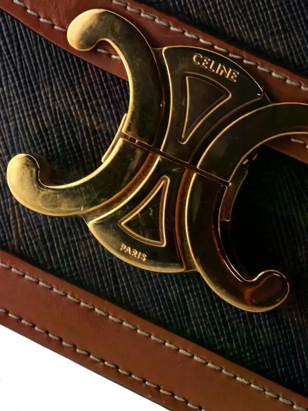 Celine Triomphe Coated Canvas Teen Shoulder Bag