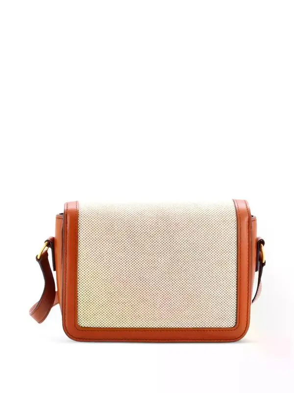 Celine Triomphe Teen Crossbody Bag Canvas With Leather - Brown