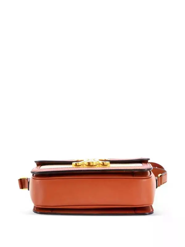 Celine Triomphe Teen Crossbody Bag Canvas With Leather - Brown