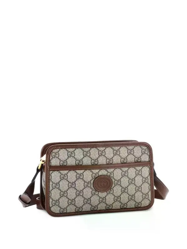 Gucci Interlocking G Patch Camera Bag Gg Coated Canvas Mini