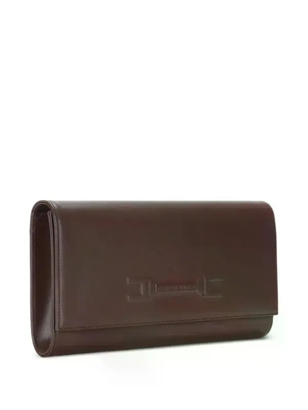 Elisabetta Franchi Leather Clutch Bag - Brown
