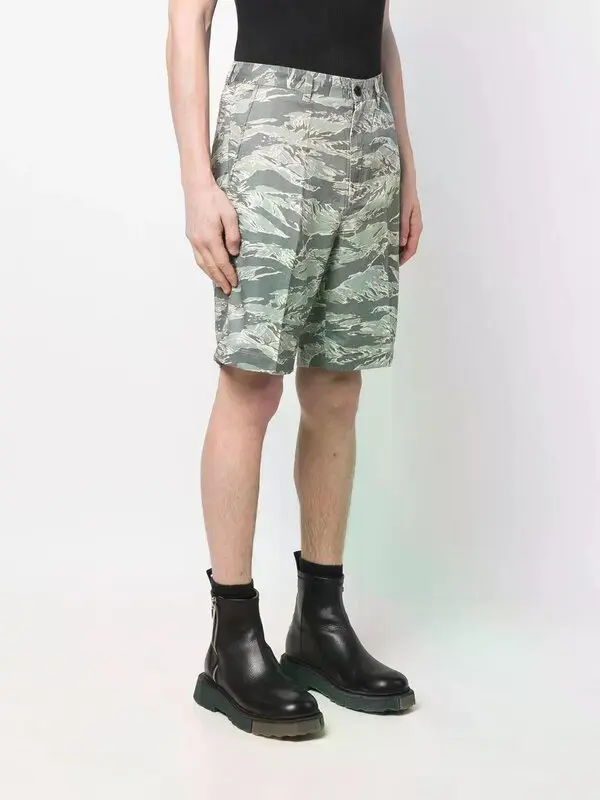 DIESEL® Camouflage Print Cotton Blend Bermuda Shorts