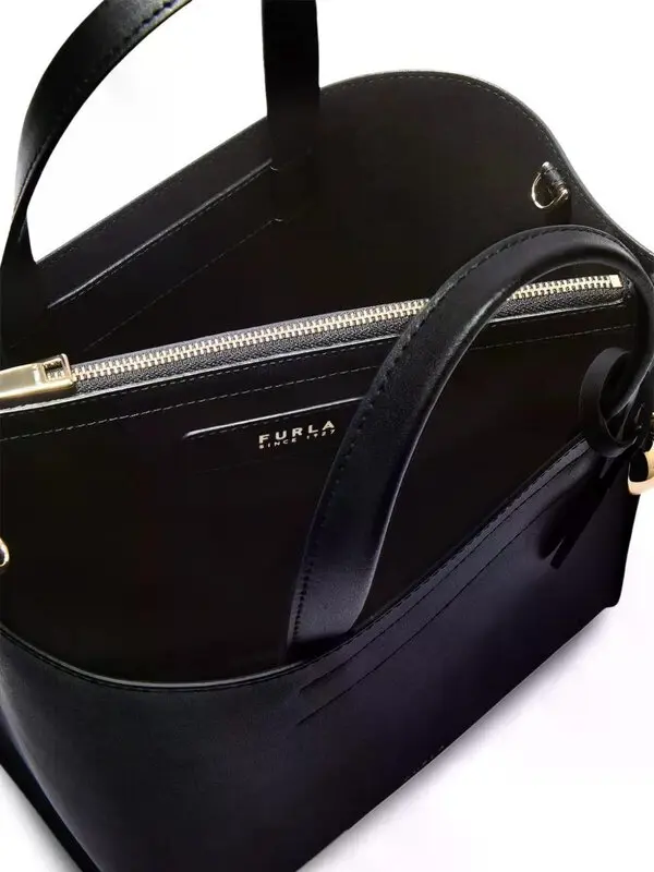 Furla Leather Zip Tote Bag - Black