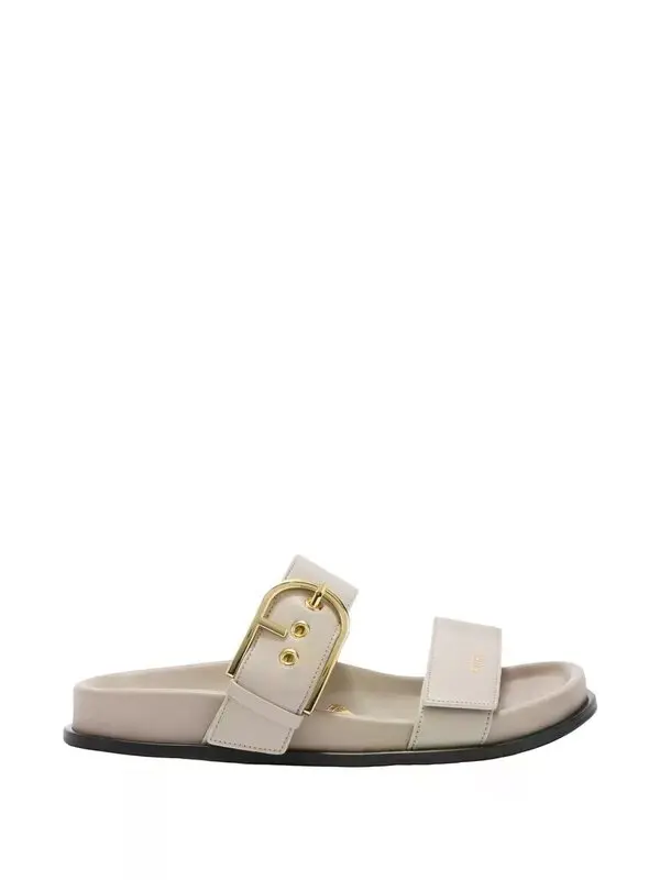 Furla Solea Buckle Strap Leather Sandals - Neutrals