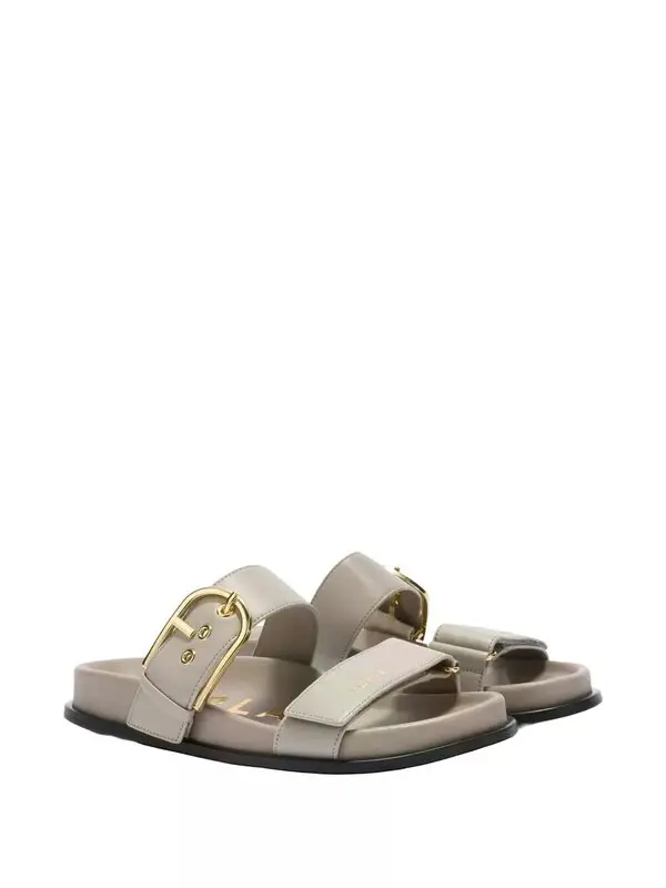 Furla Solea Buckle Strap Leather Sandals - Neutrals