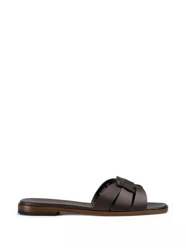 DOUCAL'S Leather Woven Sandals - Brown
